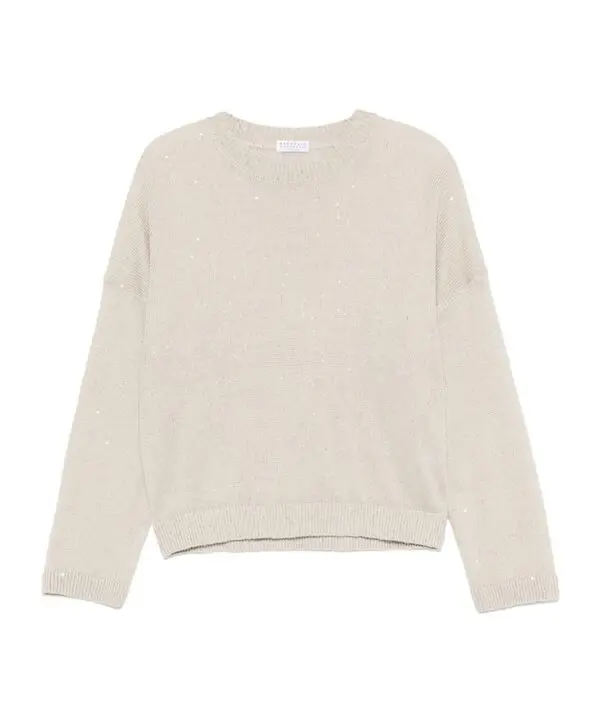 Brunello Cucinelli Sequin Embellished Long Sleeve Top - No