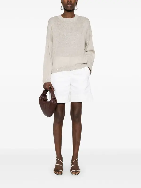 Brunello Cucinelli Sequin Embellished Long Sleeve Top