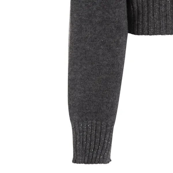TWINSET Metallic-effect Trim Round Neck Sweater