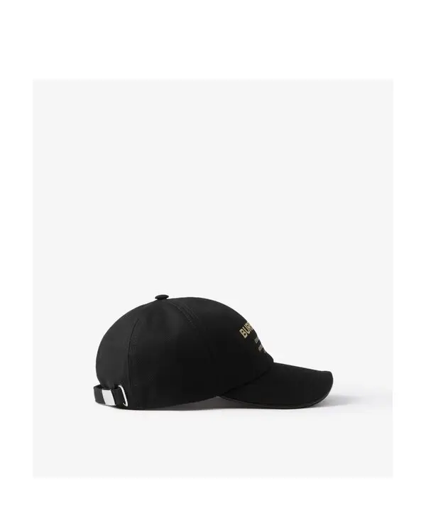Burberry Baseball Cap With Horseferry Embroidery - Black