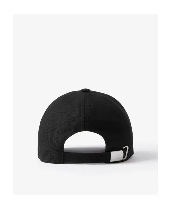 Burberry Baseball Cap With Horseferry Embroidery - Black