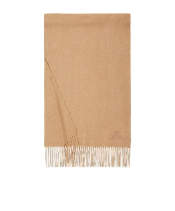 Loro Piana Logo Embroidered Scarf - Acorn