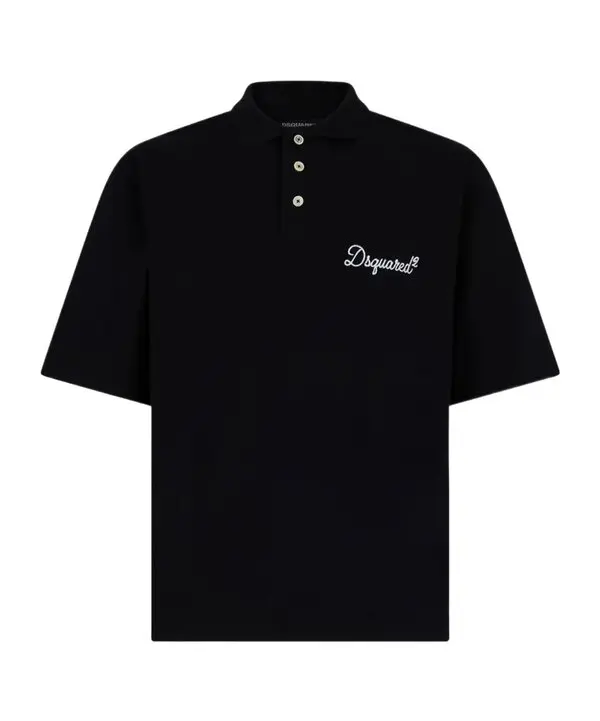 Dsquared2 Short Sleeve Logo Polo Shirt - Black