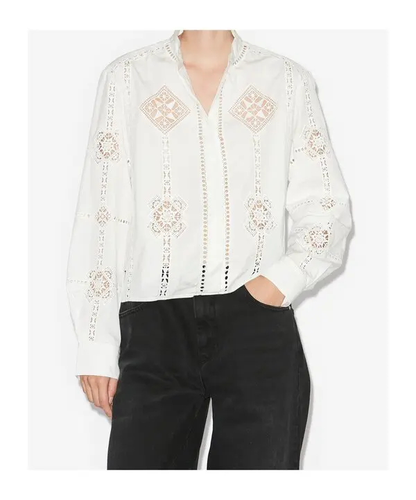 Isabel Marant Étoile Serena Embroidered Cotton Poplin Shirt