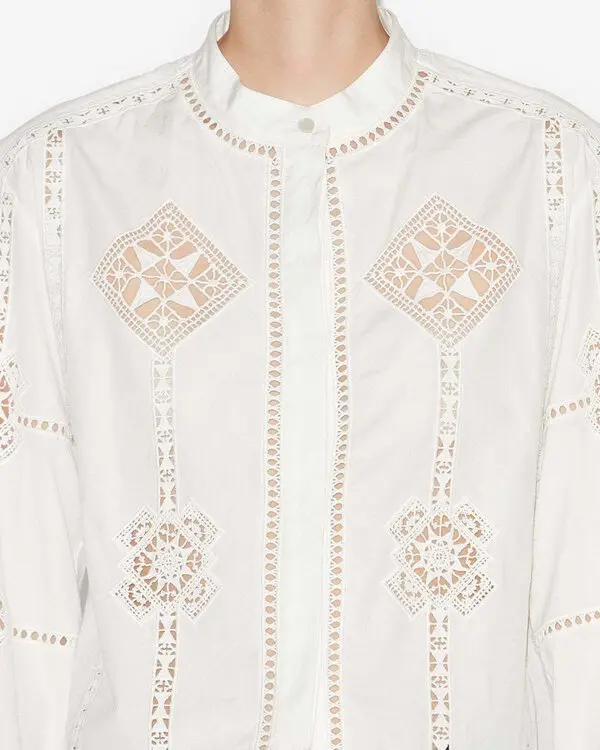 Isabel Marant Étoile Serena Embroidered Cotton Poplin Shirt