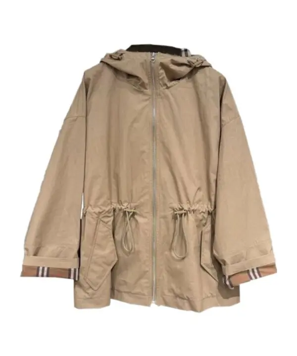 Burberry Drawstring Hooded Jacket - Brown