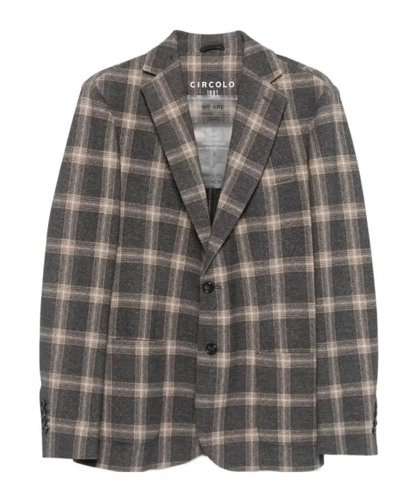 CIRCOLO 1901 Plaid Check Single-breasted Blazer - Black