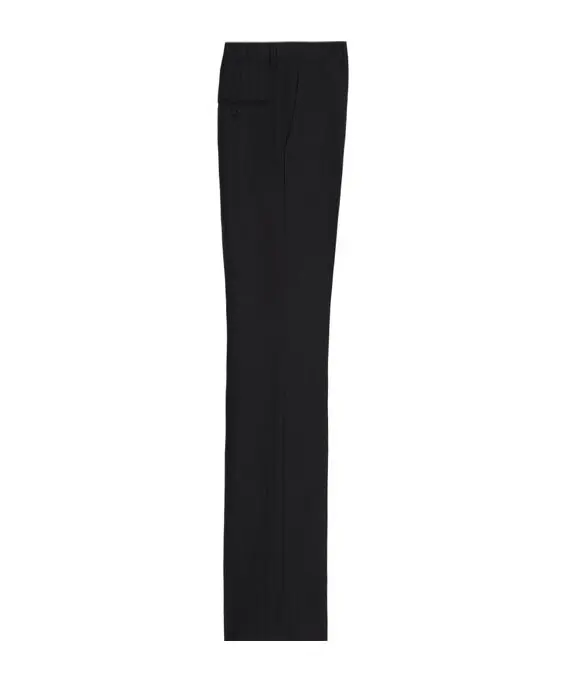 Celine Flared Pants In Striped Wool - Black