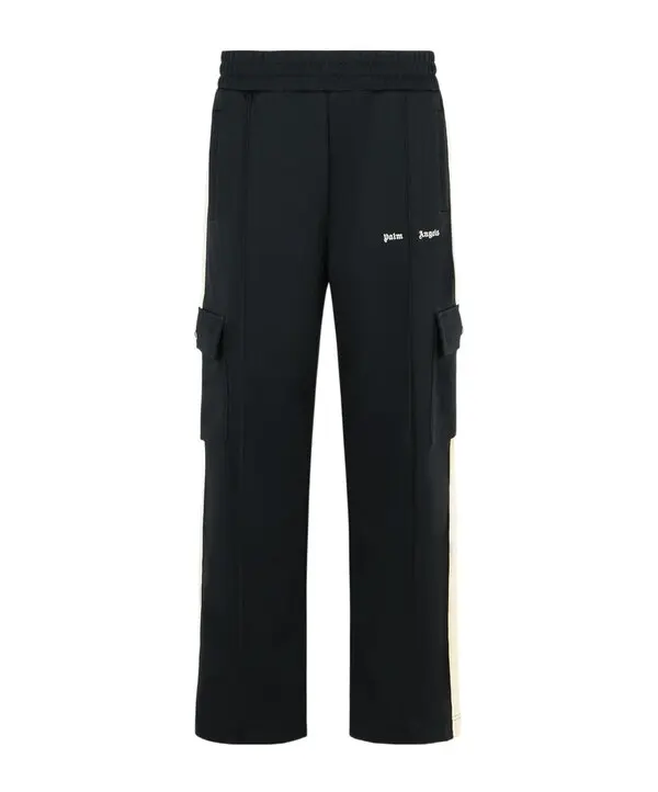 Palm Angels Logo Printed Track Pants - Black