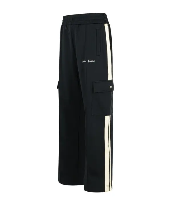 Palm Angels Logo Printed Track Pants - Black