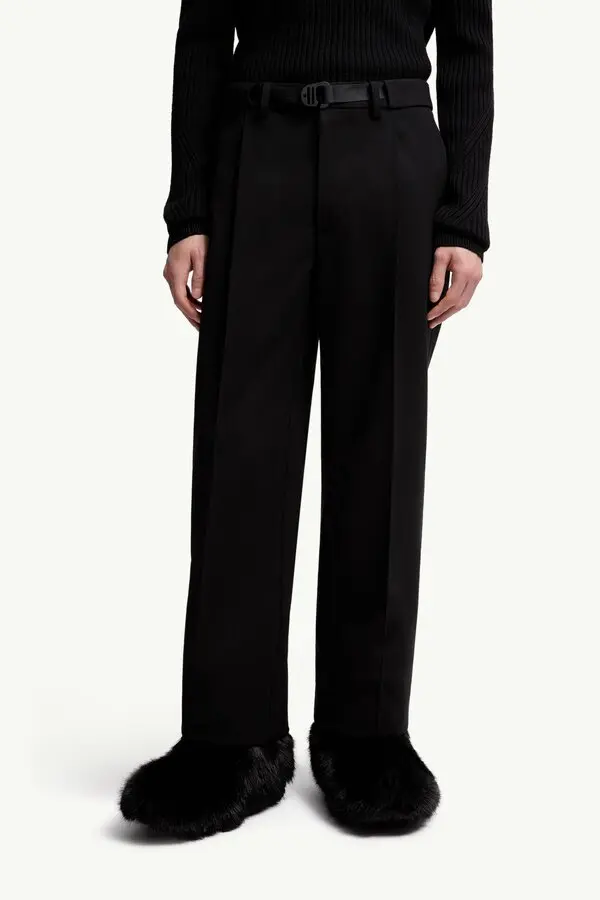 Moncler Straight-leg Belted Trousers - Black