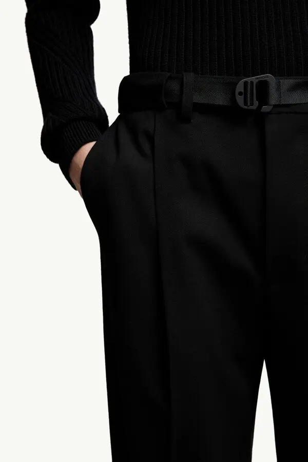 Moncler Straight-leg Belted Trousers - Black