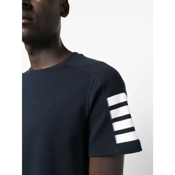 Thom Browne 4-bar Stripe Crewneck T-shirt - Navy Blue