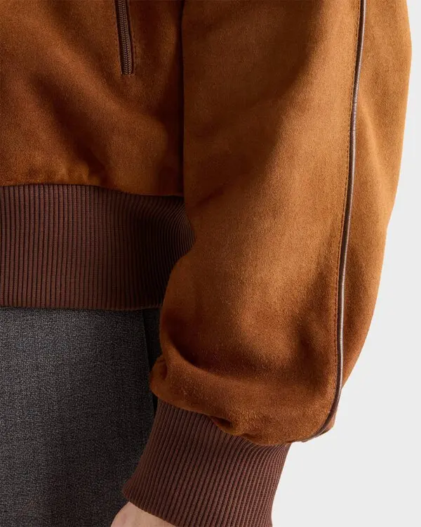 Prada Zip-up Blouson Jacket - Cognac