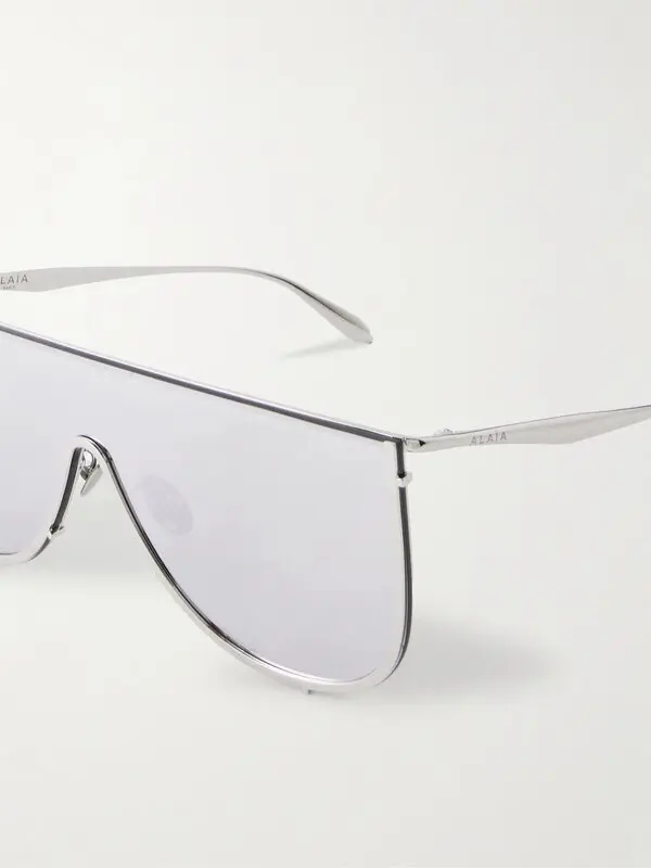 Alaïa Shield Frame Sunglasses - Silver