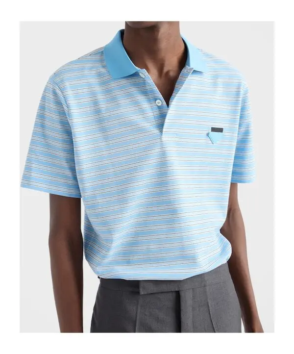 Prada Short-sleeved Striped Polo Shirt