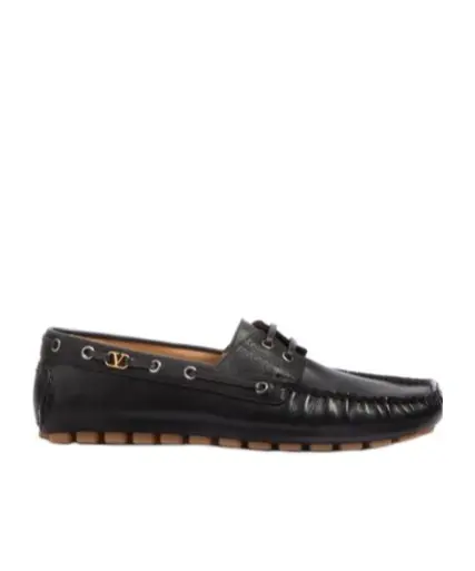 Valentino Garavani Lace-up Boat Shoes - Black