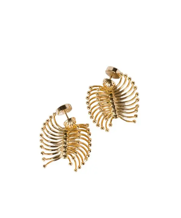 Miu Miu Metal Clip Earrings - Golden