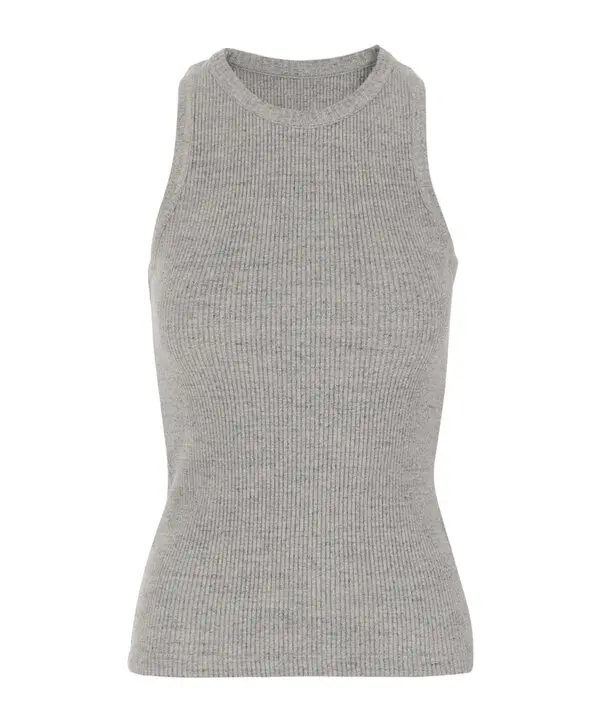 Bottega Veneta Sleeveless Ribbed Knit Tank - Gray