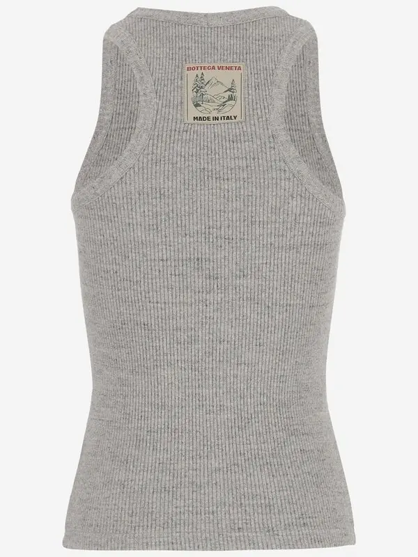 Bottega Veneta Sleeveless Ribbed Knit Tank - Gray