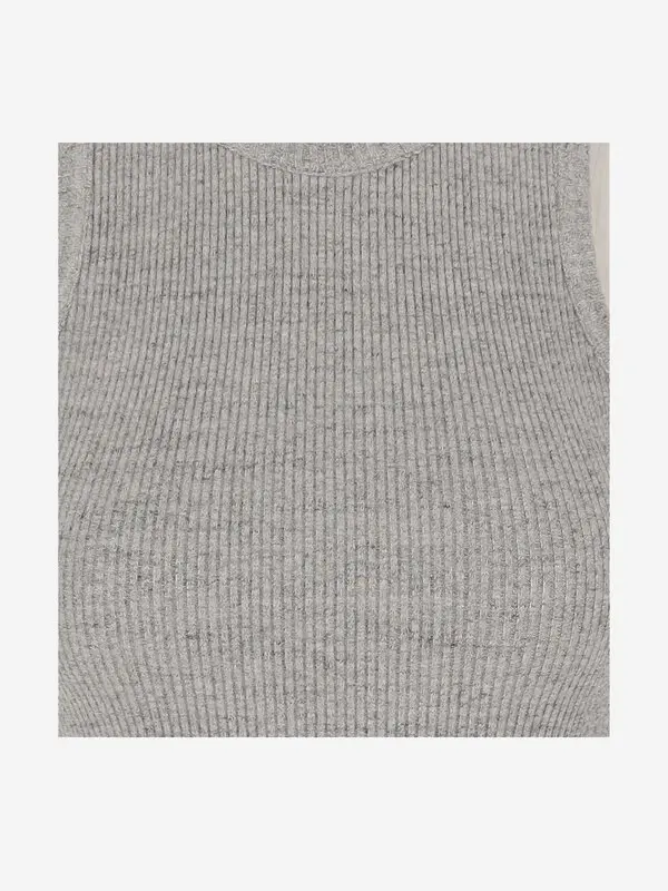 Bottega Veneta Sleeveless Ribbed Knit Tank - Gray