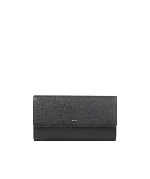 Bally Logo Details Wallet - Black