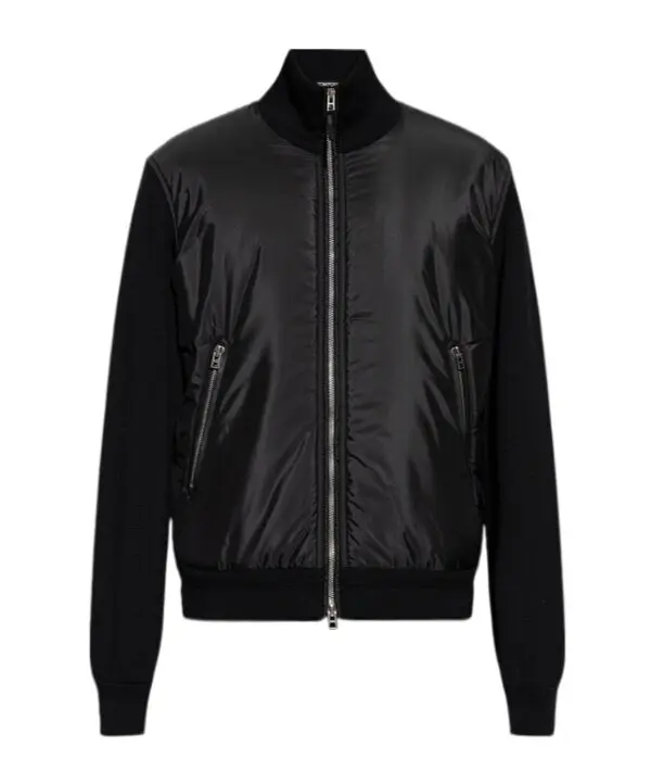TOM FORD Padded Merino Wool Bomber Jacket - Black