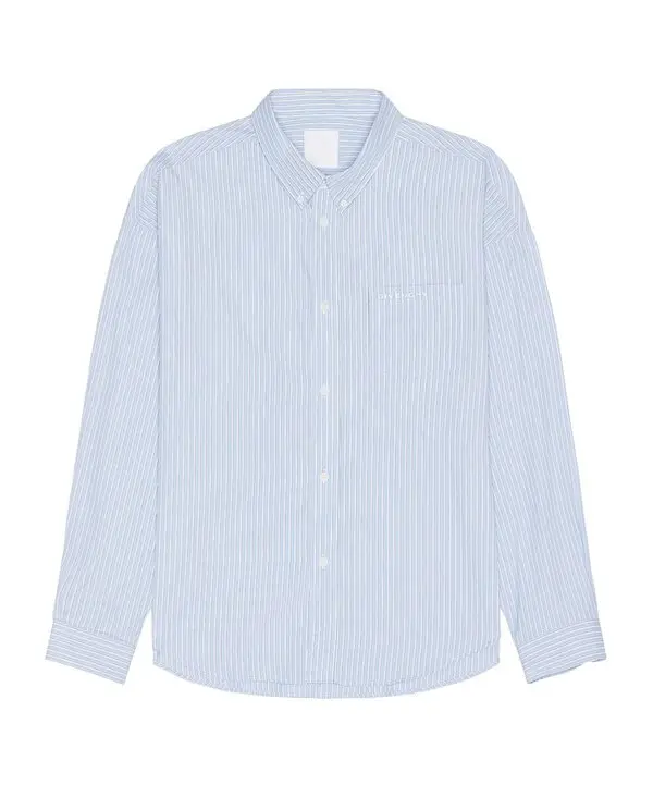 Givenchy Striped Long-sleeved Shirt - Light Blue