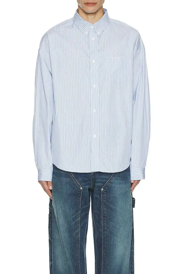 Givenchy Striped Long-sleeved Shirt - Light Blue