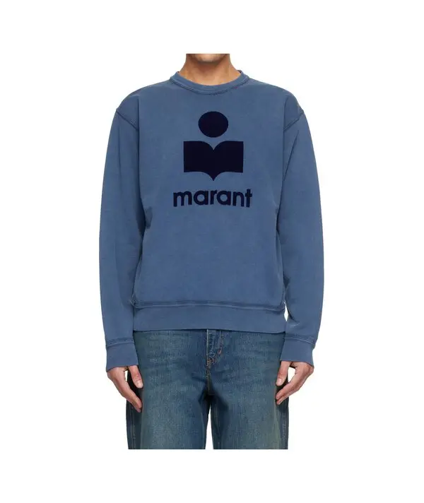 Isabel Marant Étoile Mikoy Crewneck Sweatshirt With Chest Logo - Blue