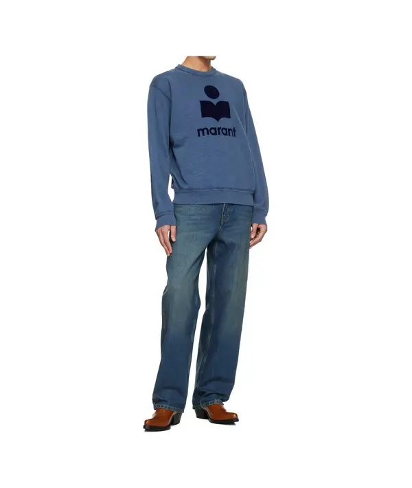 Isabel Marant Étoile Mikoy Crewneck Sweatshirt With Chest Logo - Blue