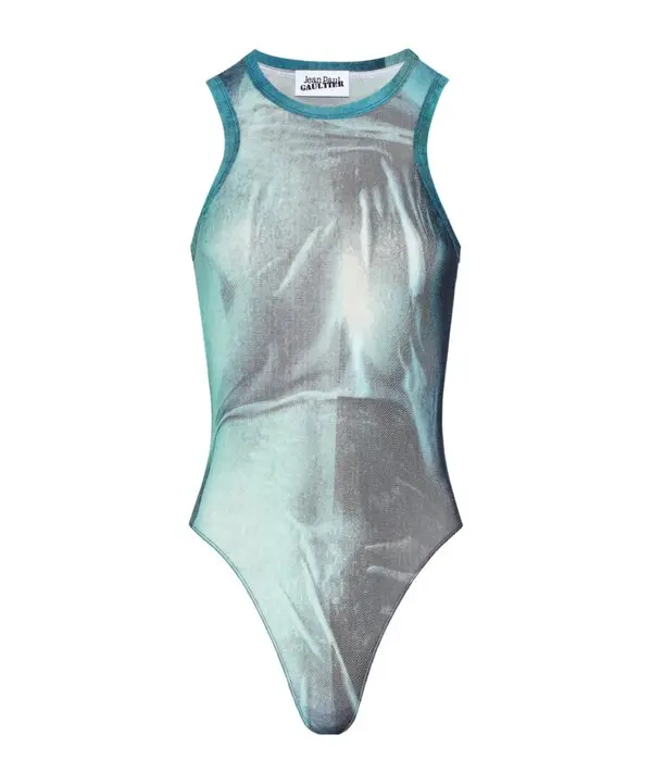 JEAN PAUL GAULTIER Sleeveless Printed Bodysuit - Blue