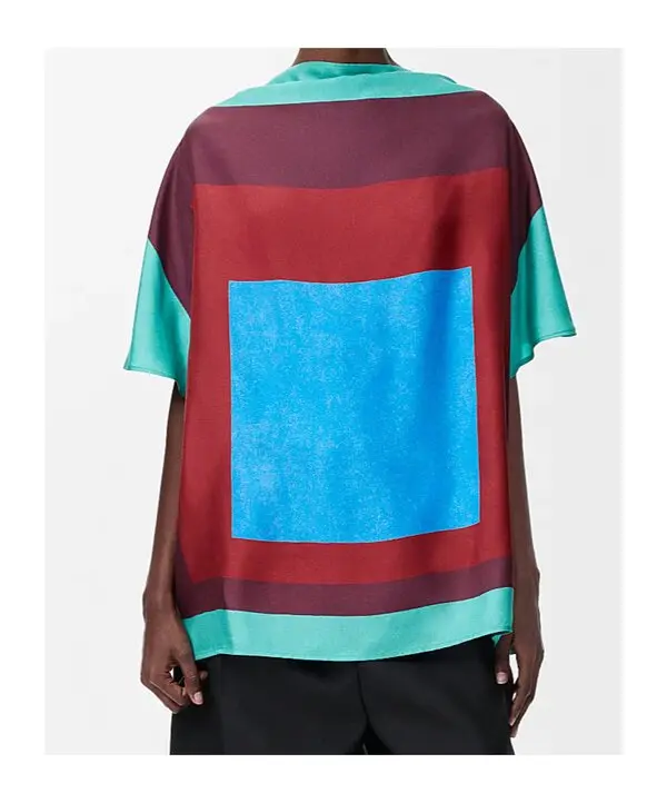 Loewe Geometric Print Silk Twill Top
