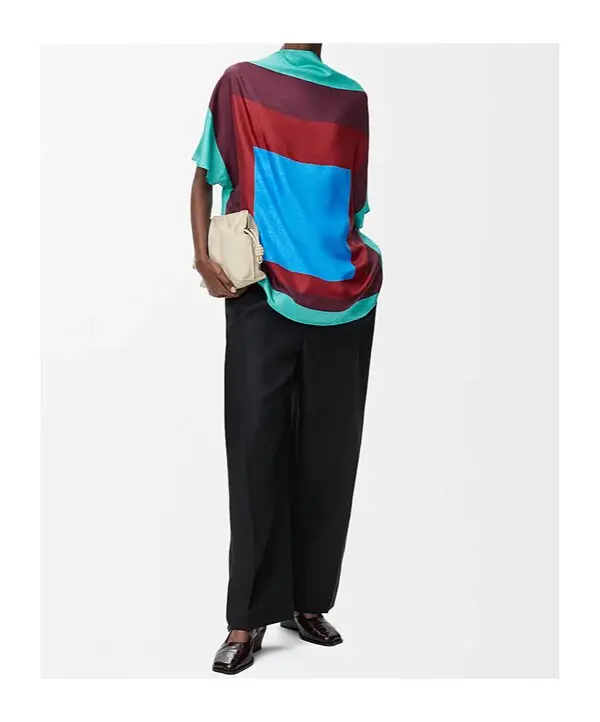Loewe Geometric Print Silk Twill Top
