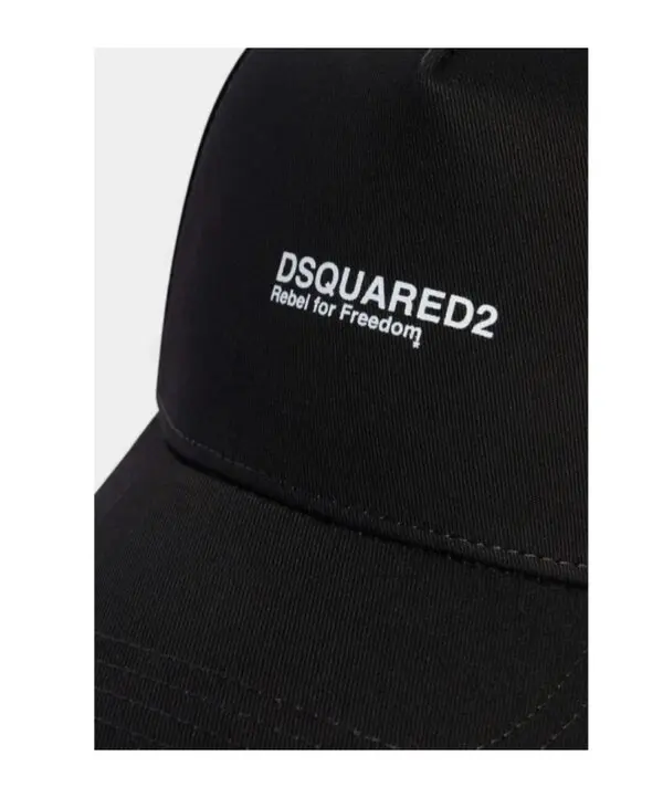 Dsquared2 Logo Printed Distressed Baseball Cap - Black