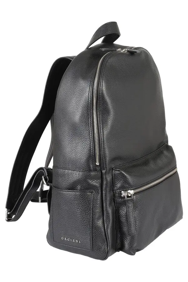 Orciani Textured Leather Backpack - Black
