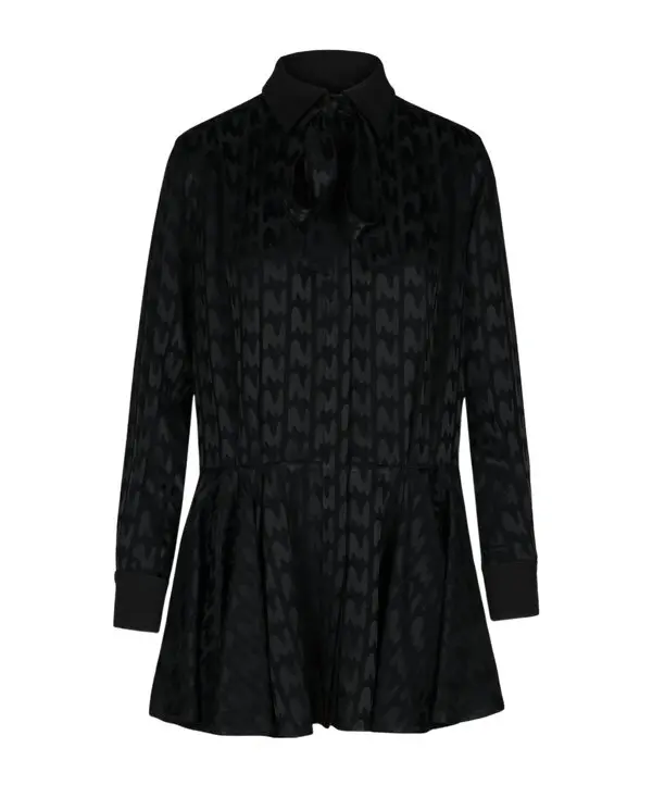 MSGM All-over "m" Letter Combination Long-sleeved Dress