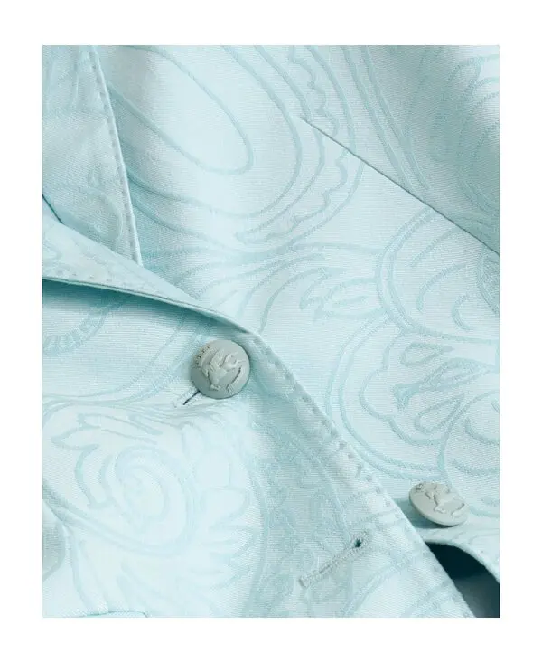 Etro Tailored Paisley Jacquard Jacket - Blue