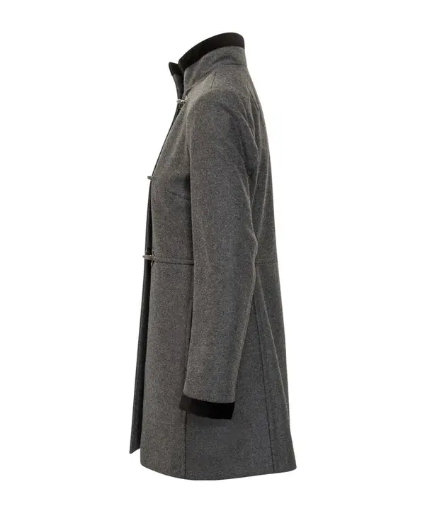 FAY Virginia Wraparound Collar Coat - Black