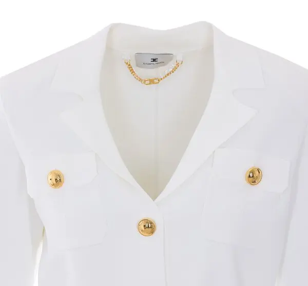 Elisabetta Franchi Milano Stitch Knit Jacket With Gold-tone Hardware