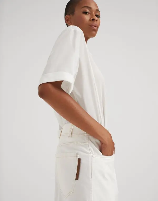 Brunello Cucinelli High-waist Midi Skirt With Straight Hem
