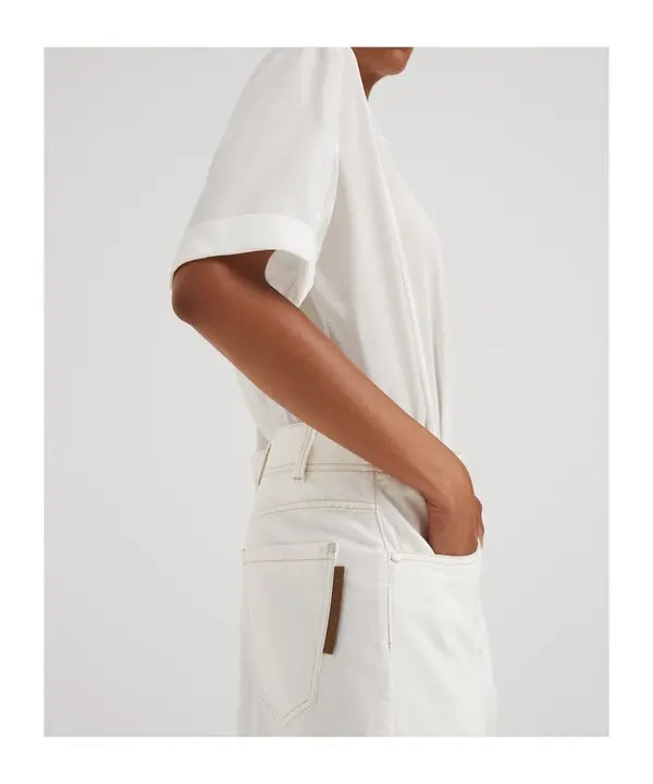 Brunello Cucinelli High-waist Midi Skirt With Straight Hem
