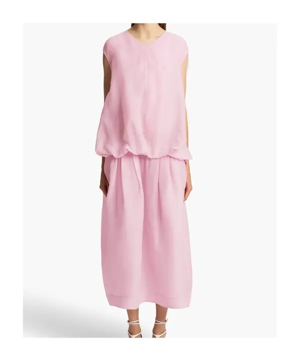 Khaite Peony" Washed Organza Blouson Dress