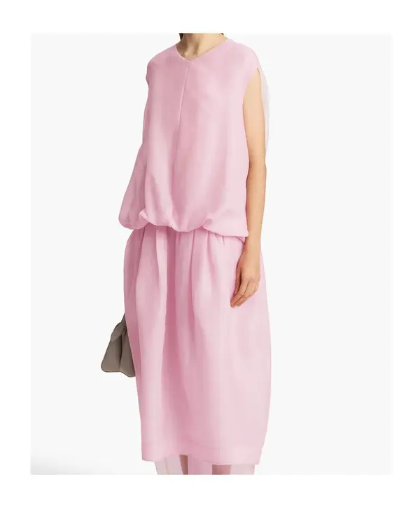 Khaite Peony" Washed Organza Blouson Dress