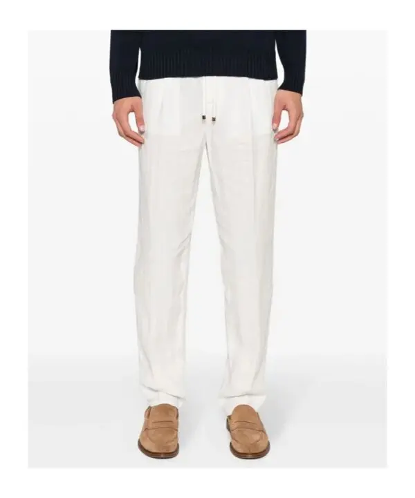 Brunello Cucinelli Drawstring Waist Pants - White