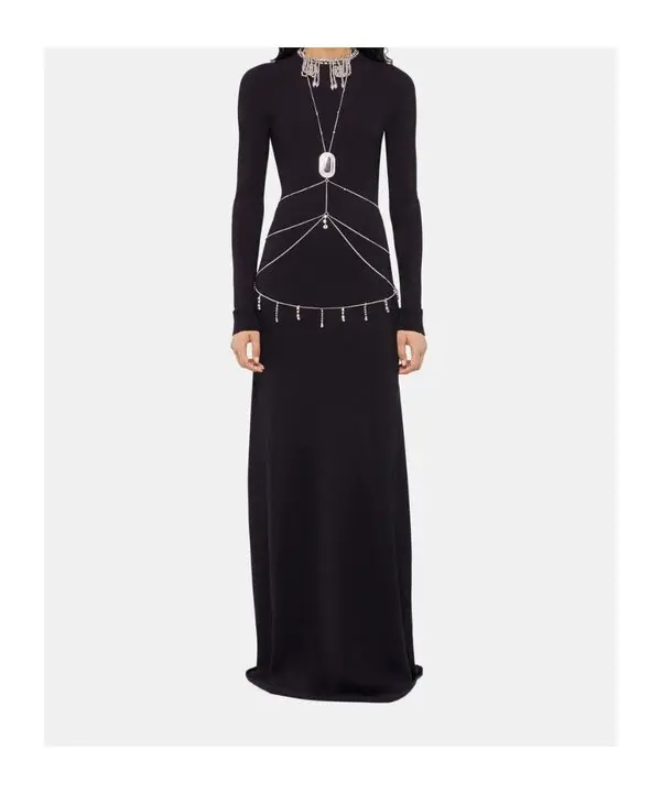 Rabanne Open-back Embellished Long Dress