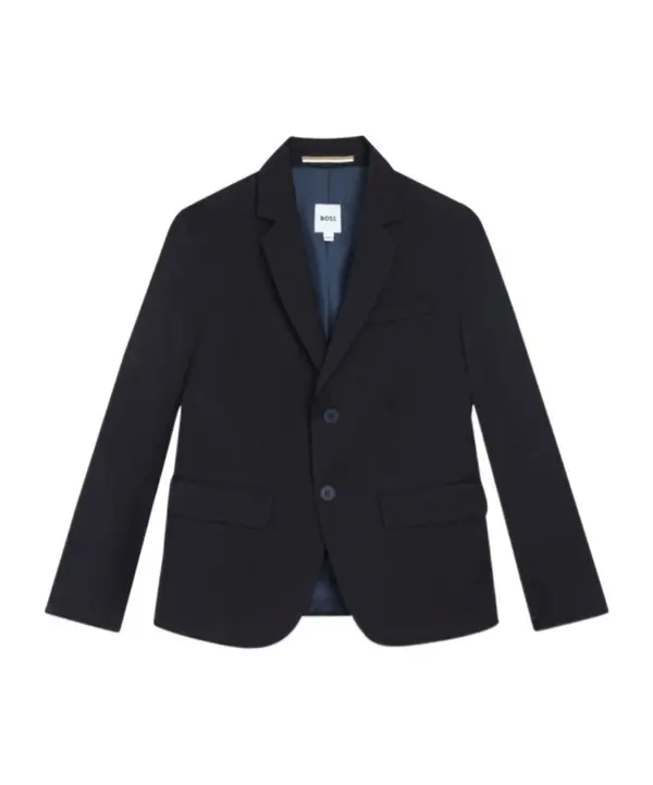 Hugo Boss Single-breasted Blazer With Notched Lapels - Blue