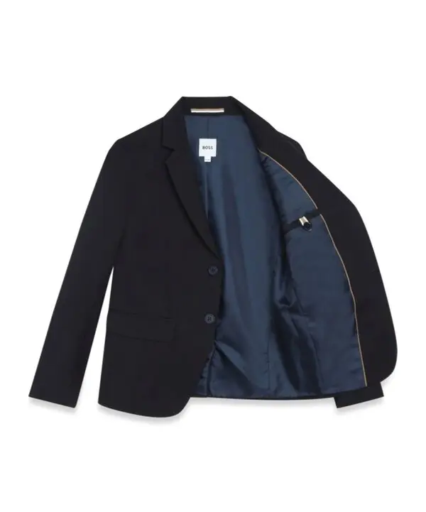 Hugo Boss Single-breasted Blazer With Notched Lapels - Blue
