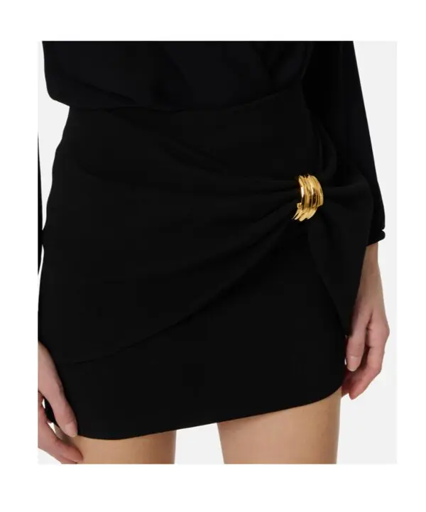 Elisabetta Franchi Draped Skirt With Golden Ring Detail