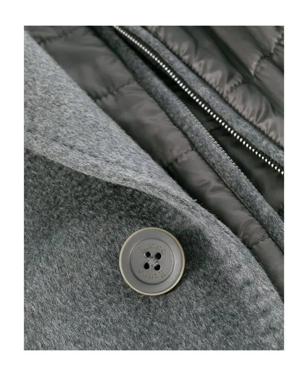 Herno Single-breasted Layered Coat - Black